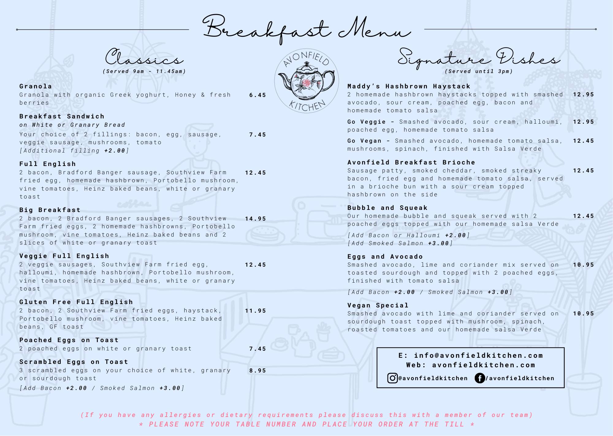 Avonfield Kitchen - Delicious Food At The Nursery Trowbridge