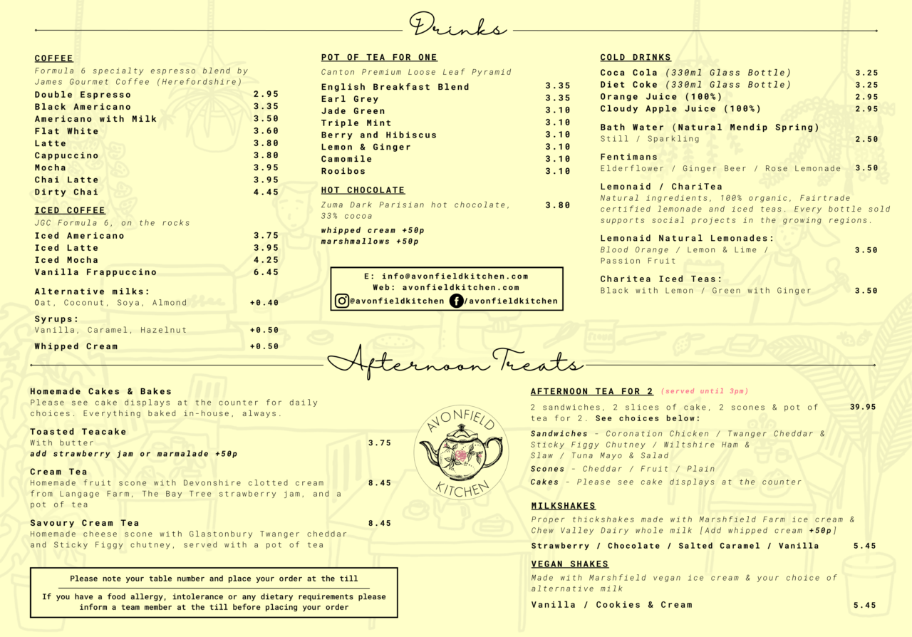 Avonfield Kitchen - Delicious Food At The Nursery Trowbridge